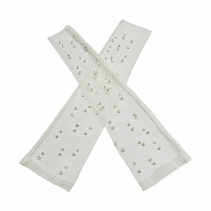 Жемчужные кружевные перчатки, Белый