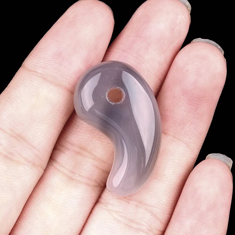 Магатама из агата 2pcs, Grey Agate