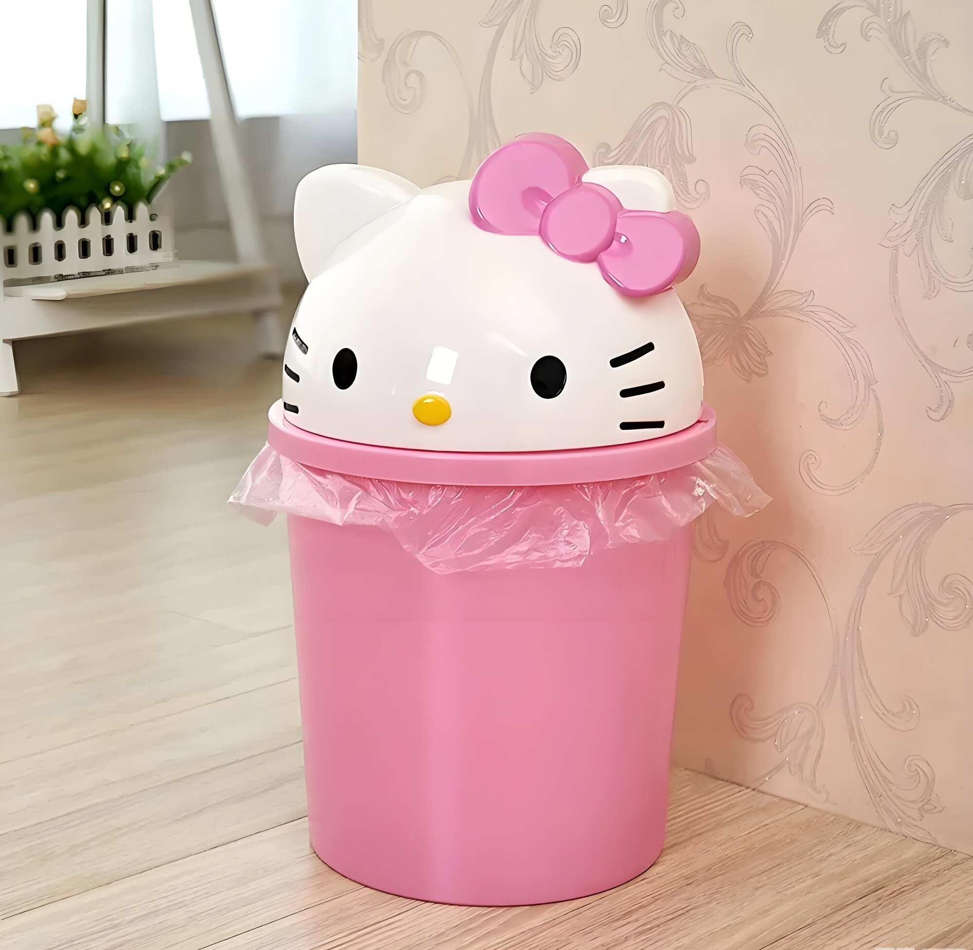 Мусорная корзина "Sanrio Hello Kitty", розовая, 8 л, пластик