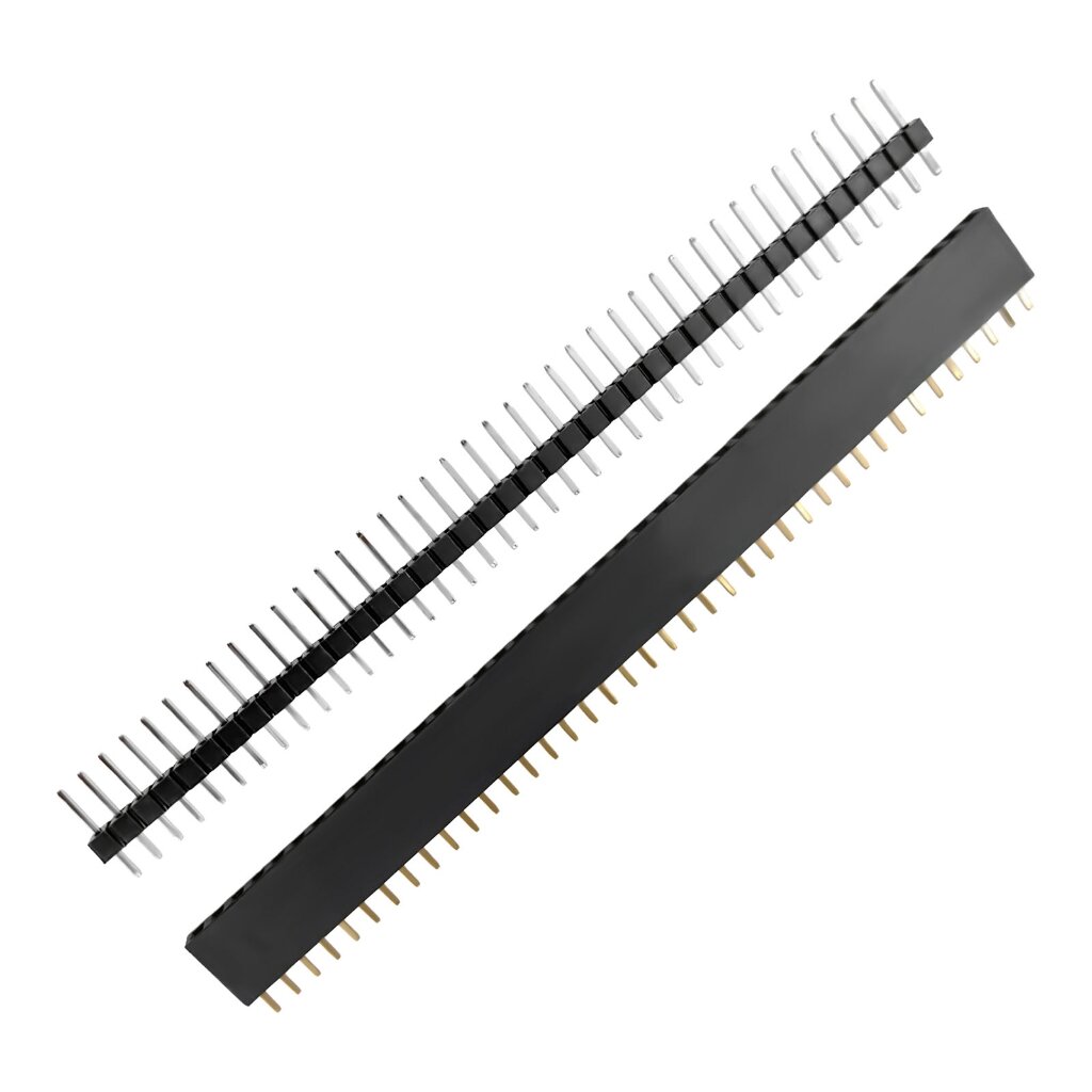 10 пар, 40-контактный однорядный разъем «папа-мама» 2,54, разъемы для печатной платы, однорядные прямые разъемы