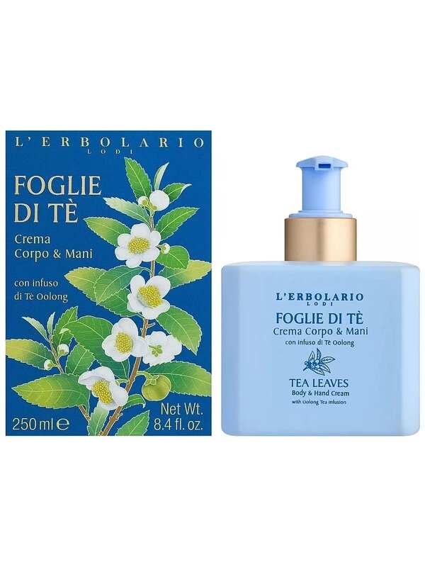 L'Erbolario Крем для тела и рук с экстрактом чая Tea Leaves Body and Hand Cream, 250 мл