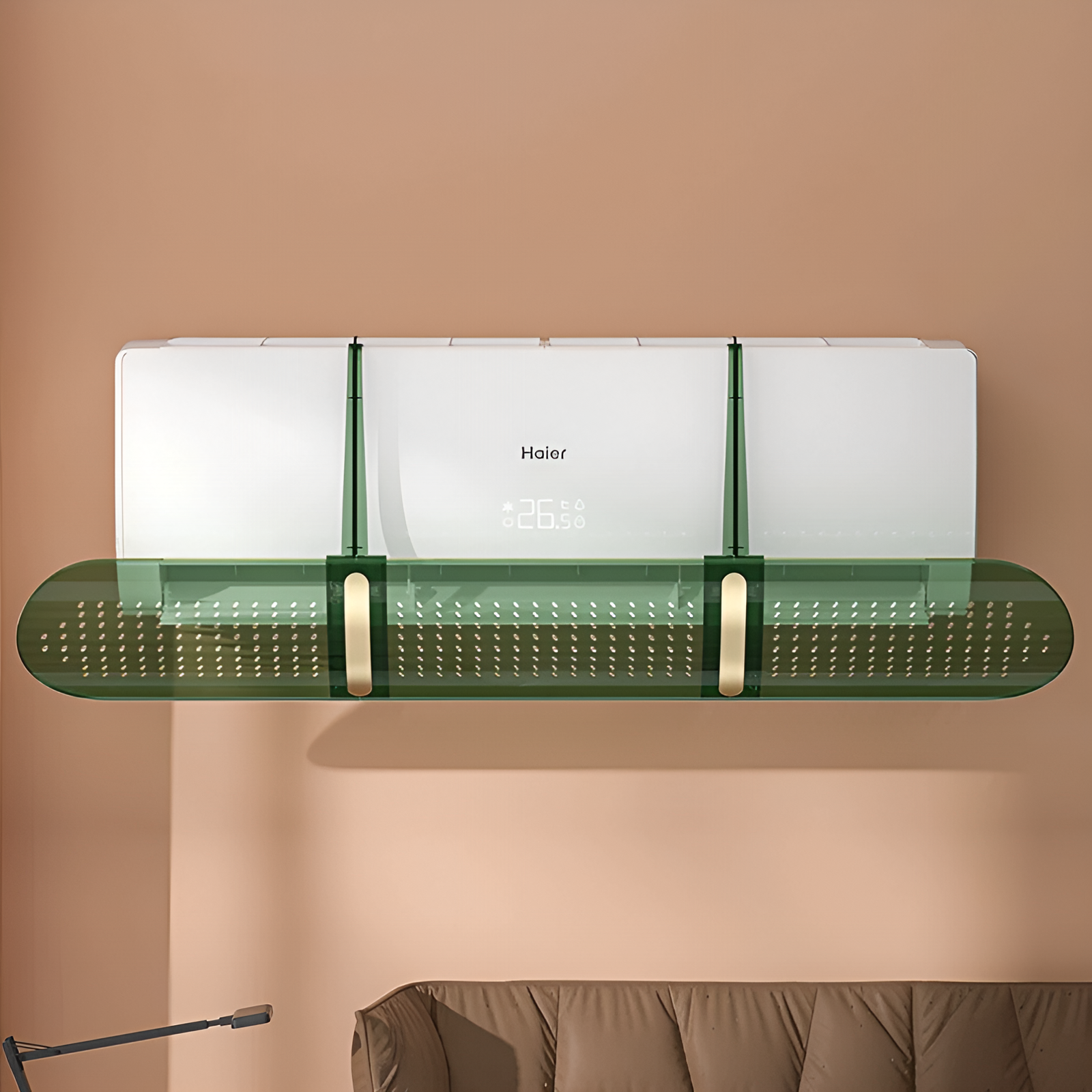 Регулируемый экран MyPads для кондиционера 103см, козырек. Зеленый