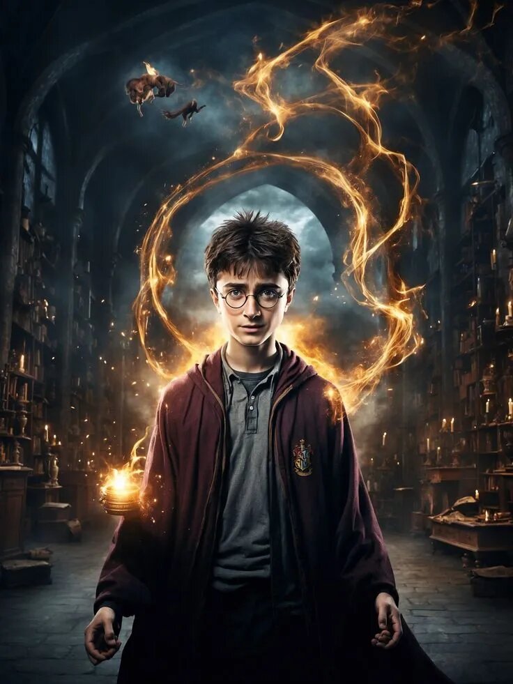 Алмазная Мозаика "Гарри Поттер" 40*50 См, Безрамная, Идеальна Для Дома, Украшения, Подарков.