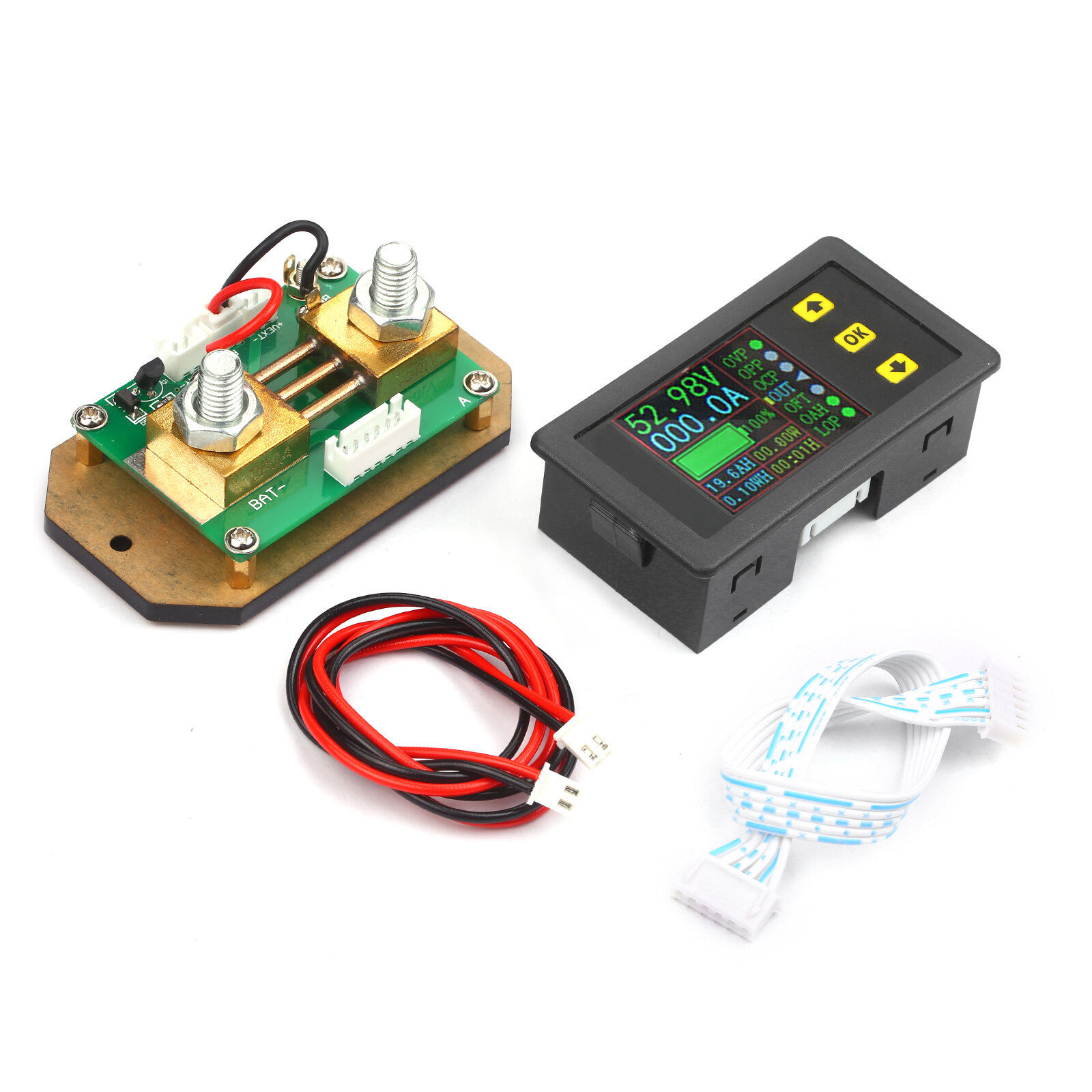 90V 0-200A Цифровой LCD Кулометр Двустороннее Измерение Тока Вольтметр Амперметр Ваттметр Монитор Напряжения Тока Энергии