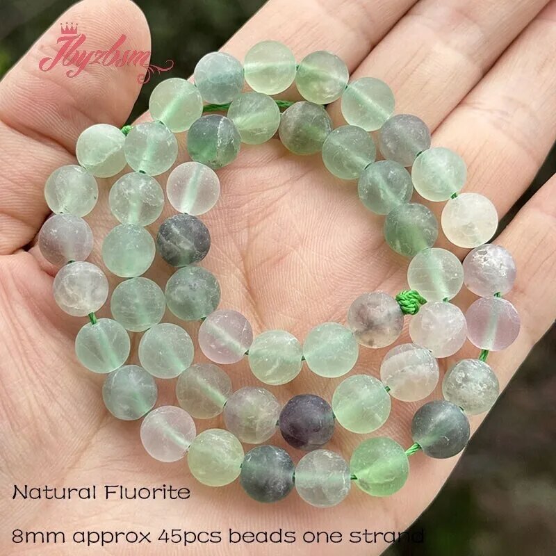 Натуральные флюорит бусины jbyzbsm 15 дюймов Изумрудный, 8mm Frost