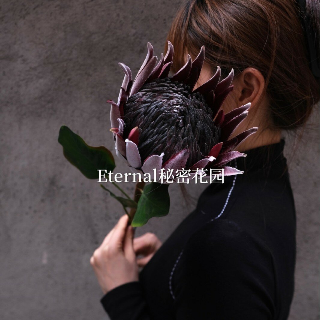 Флокированная одиночная ветка императорского цветка, южноафриканский принцесса цветок, подушка для булавок, цветок высокого класса, искусственный цветок для дома, цветок для лобби отеля