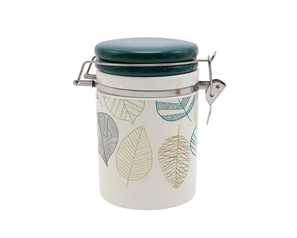 Банка керамика С зажимом 600МЛ листопад PRIMA COLLECTION