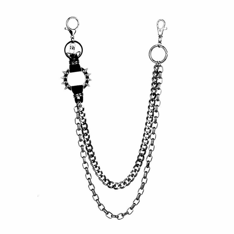Пояса, Металлическая цепочка для кошелька в стиле панк-рок-хип-хоп на талии-Черный