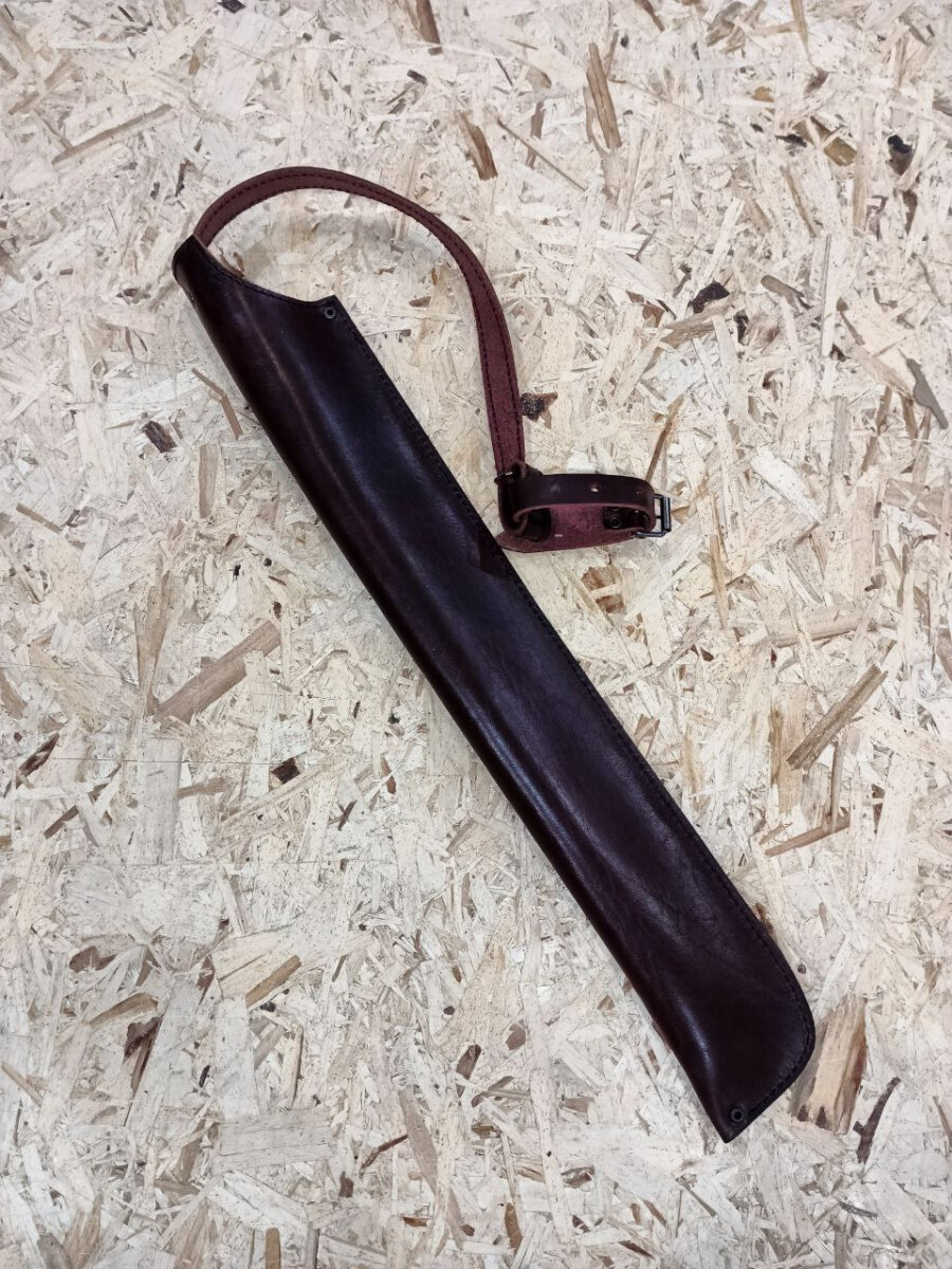 Кожаный чехол-футляр для шампуров (бордовый)