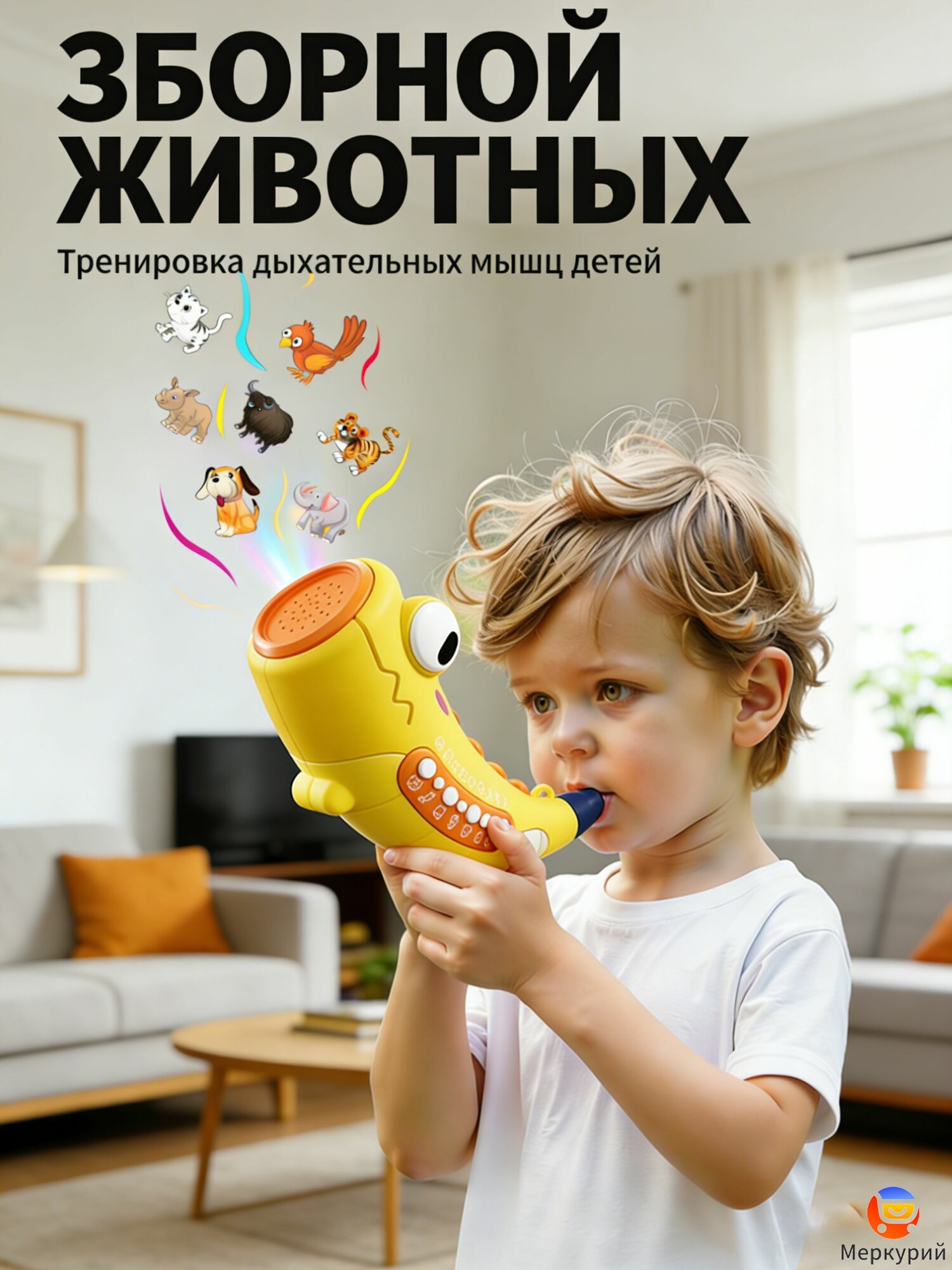 Детская игрушечная дудка Голоса животных с 30 звуками, рог, свисток и звуки птиц