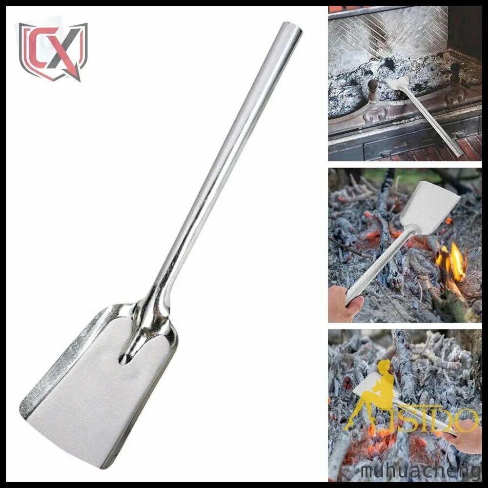 Металлическая лопата для угля и золы, универсальная для печи, камина, гриля и кемпинга