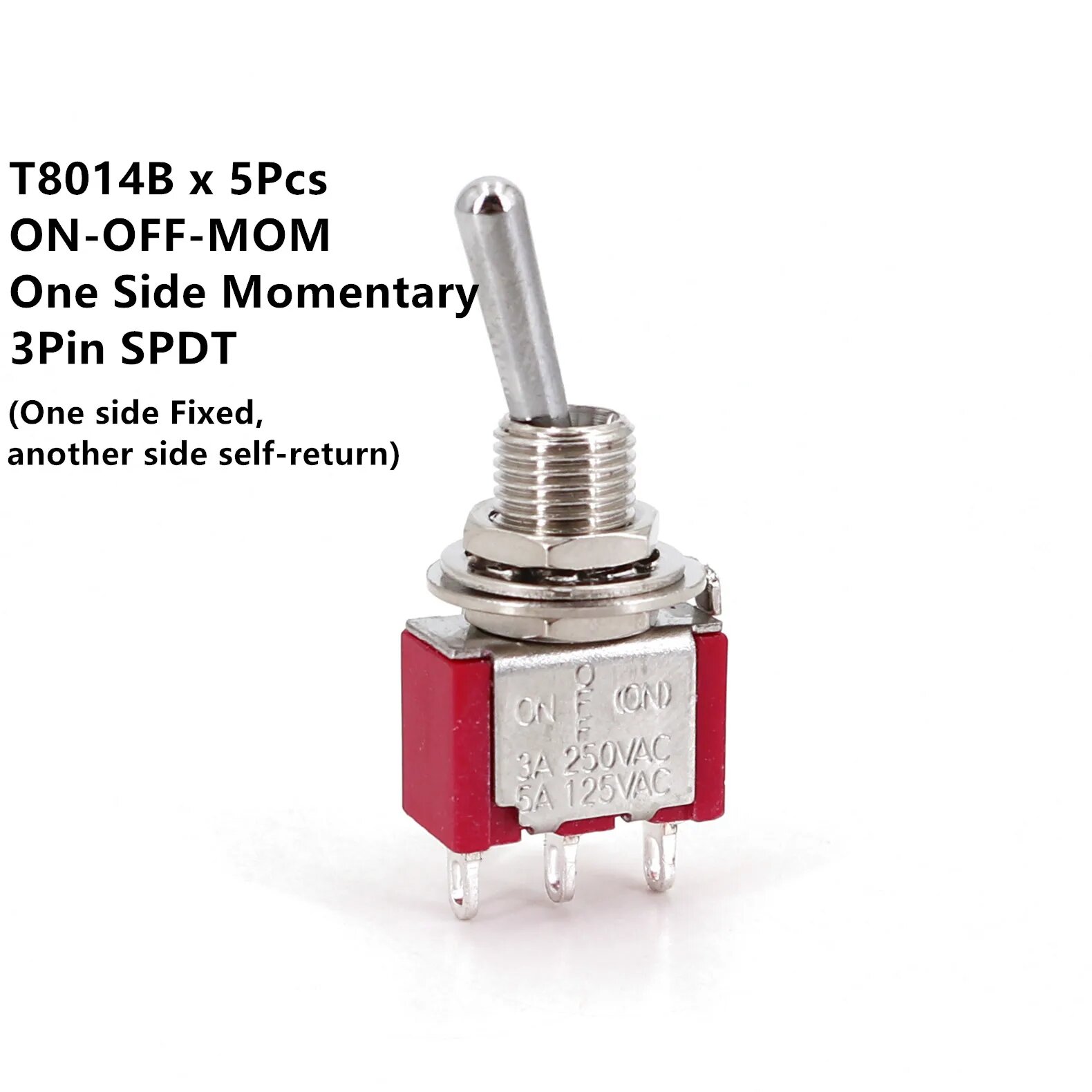 5 шт. Рычажные мини-переключатели SH T80-T Series 6,35 мм 5А T8014B ON-OFF-MOM