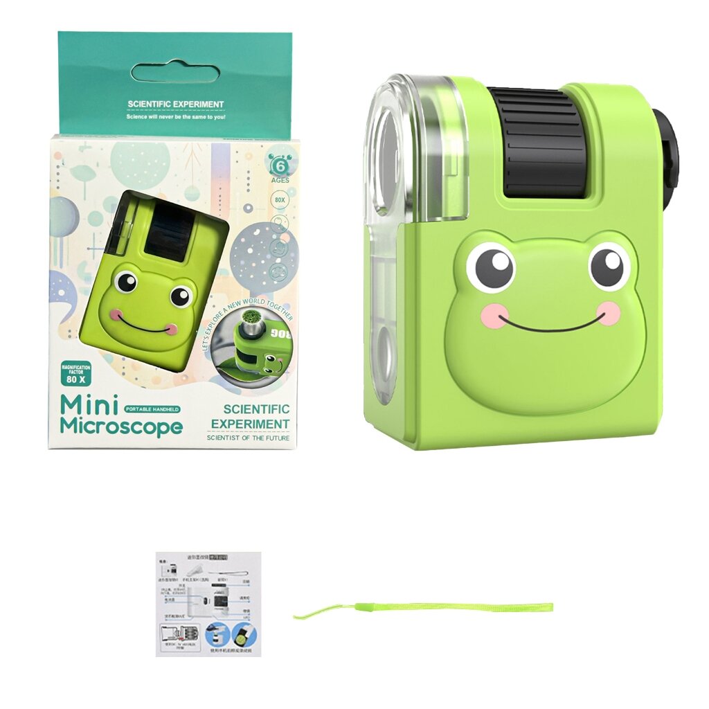 Детский Образовательный Микроскоп С Подсветкой и Многократным Увеличением Портативных Конструкций для Подарка Научным Открытиям