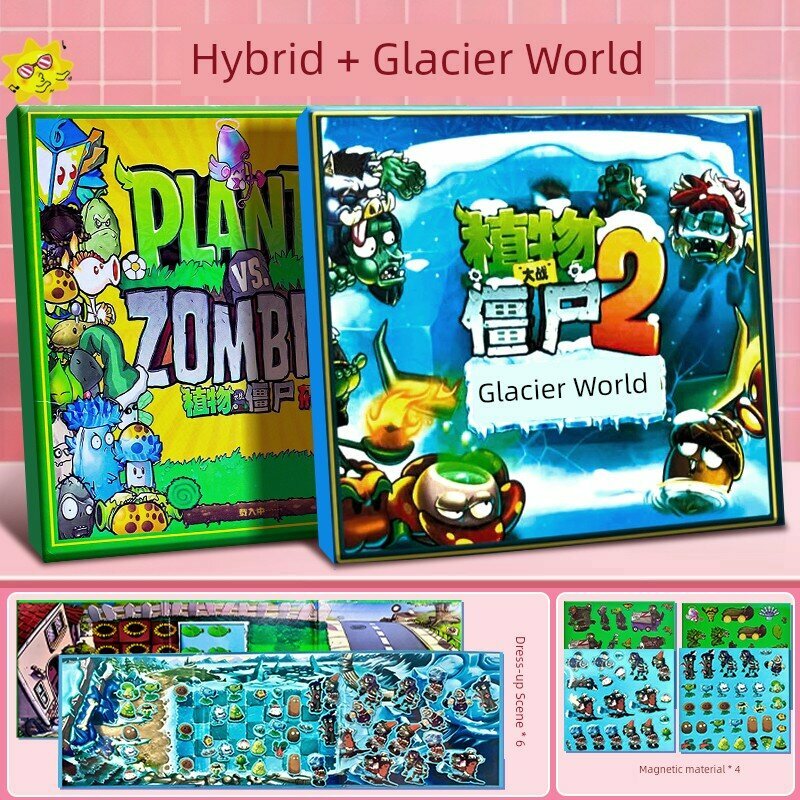 Игрушки Plants vs. Zombies, магнитная тихая книга, новая модель для девочек и мальчиков, магнитные наклейки, гибридная