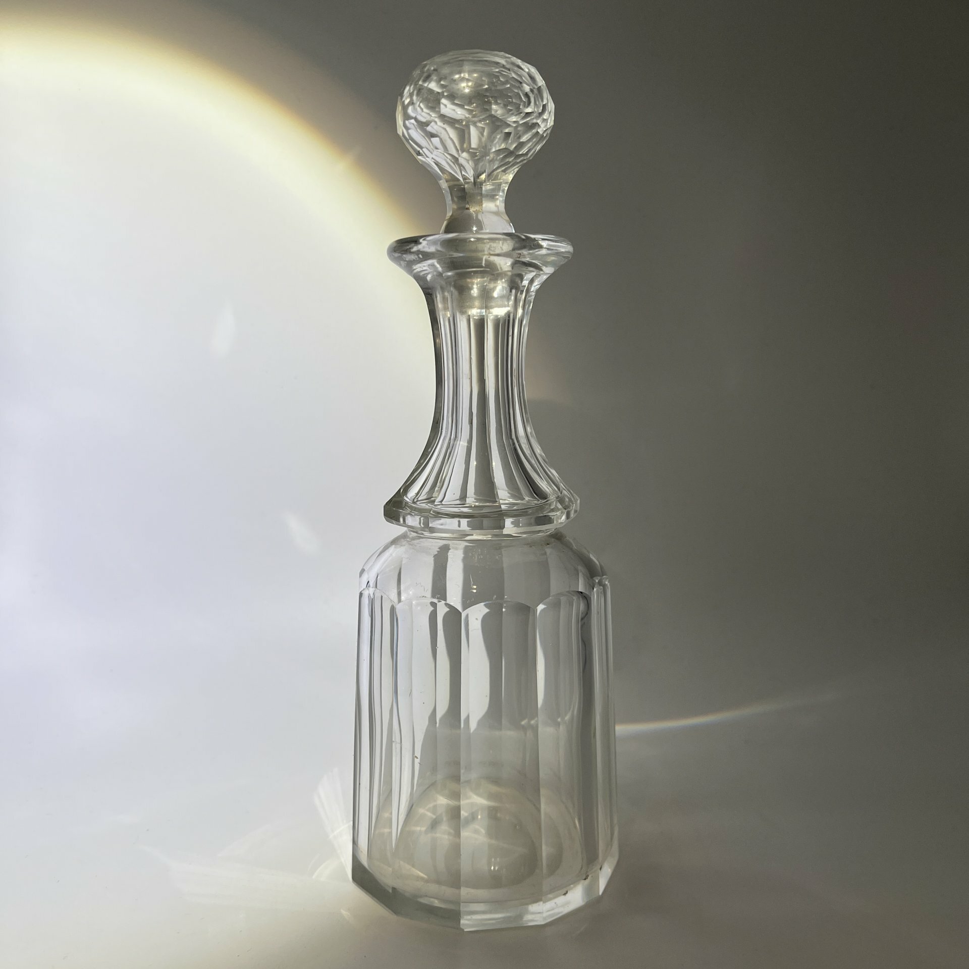 Графин с декором "грань во весь", пробка в подборе, хрусталь, гранение