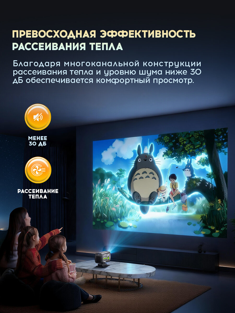 Домашний кинопроектор высокой четкости, интеллектуальная система + Wi-Fi Bluetooth + аудио для нескольких приложений