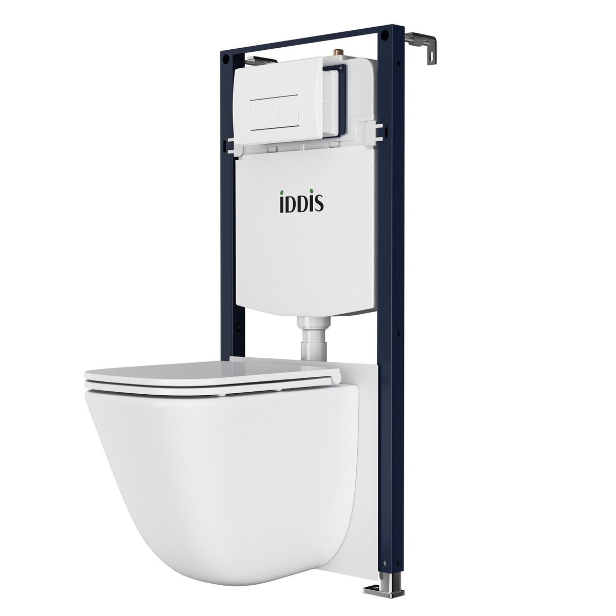 Комплект 3в1: подвесной унитаз, инсталляция и белая клавиша смыва IDDIS Basic BASTQ03i73