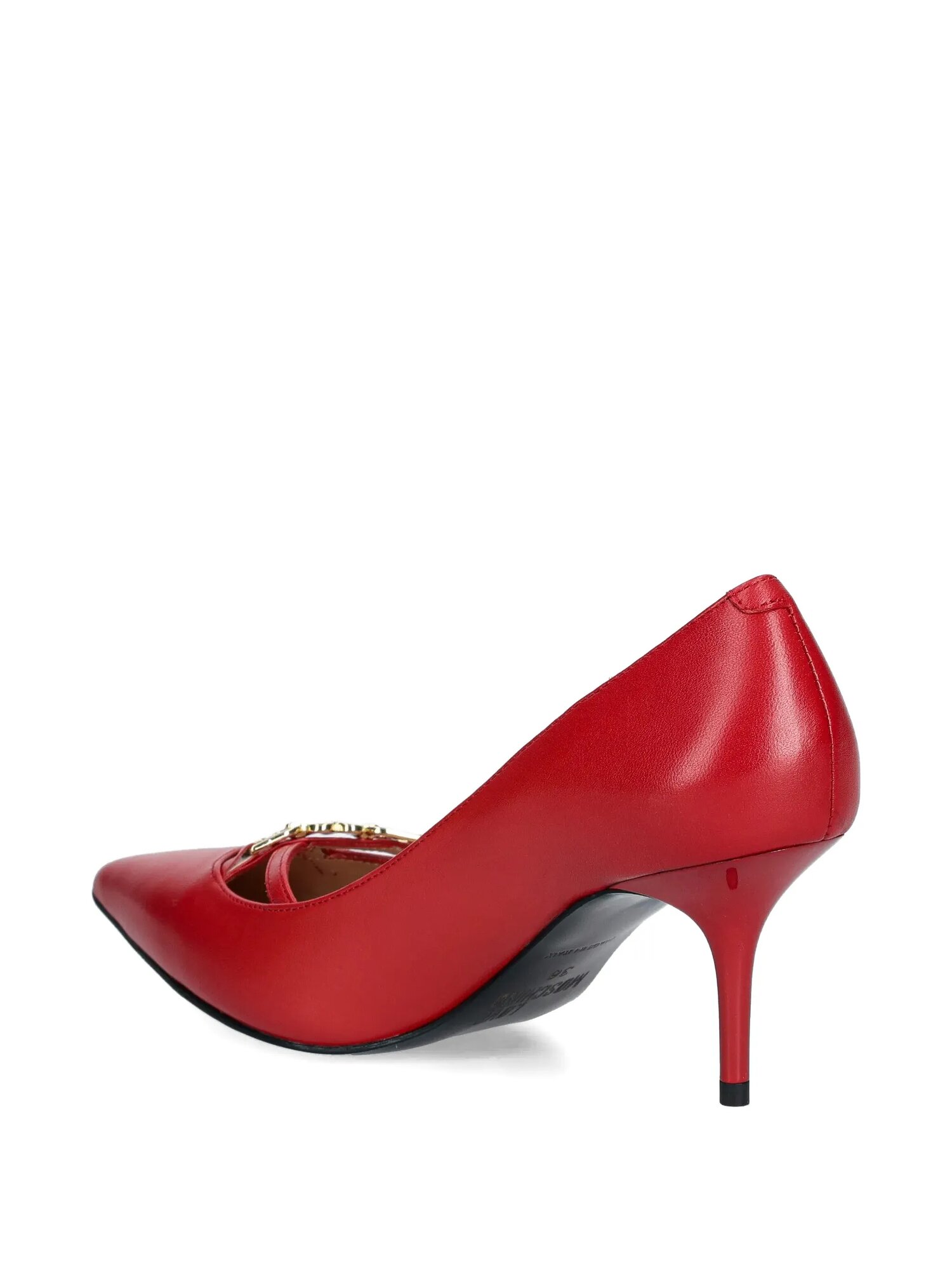 Туфли LOVE MOSCHINO Pointed-toe chain pumps, размер 41, red — фото 1