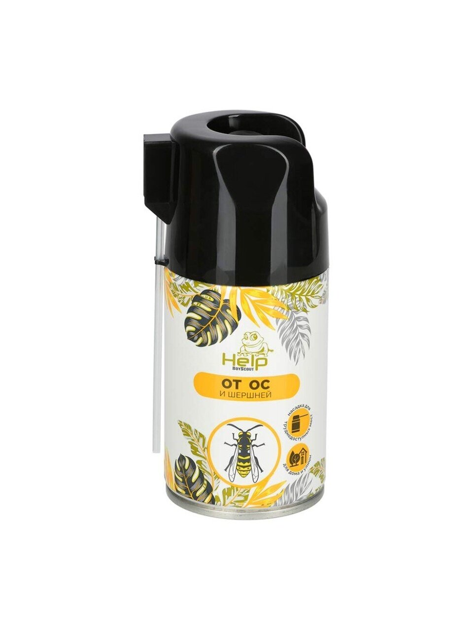 Аэрозоль Help от ос и шершней 250 мл, мощный инсектицид для уничтожения гнезд и защиты дома, сада, дачи от насекомых.