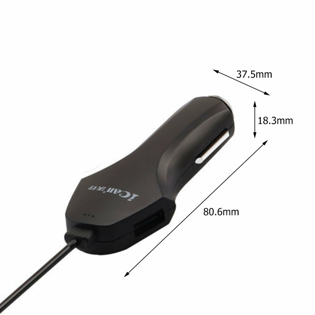 Компактный размер ICAN QC3.0+2.4A USB+3A Type-C 3 в 1 автомобильный зарядный адаптер черный-черный