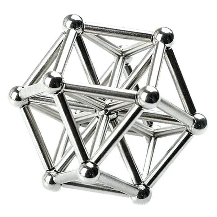 Магнитные палочки и шарики, антистресс игрушка, 36 палочек и 27 шариков, в железной коробке