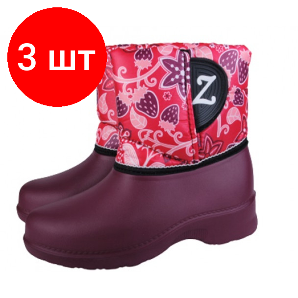 Комплект 3 шт, обувь полусапоги женские ЭВА надставка липучка утепленные МЕХ 19СМ В ассорт ЖБ-081 р.37 ASD