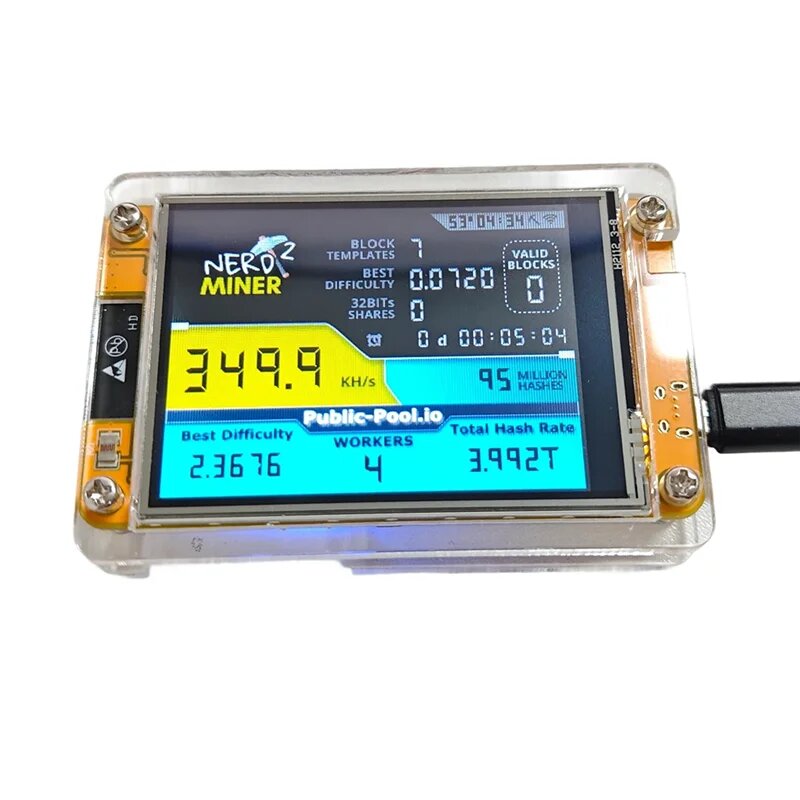 NerdMiner Solo Miner 350KH/S