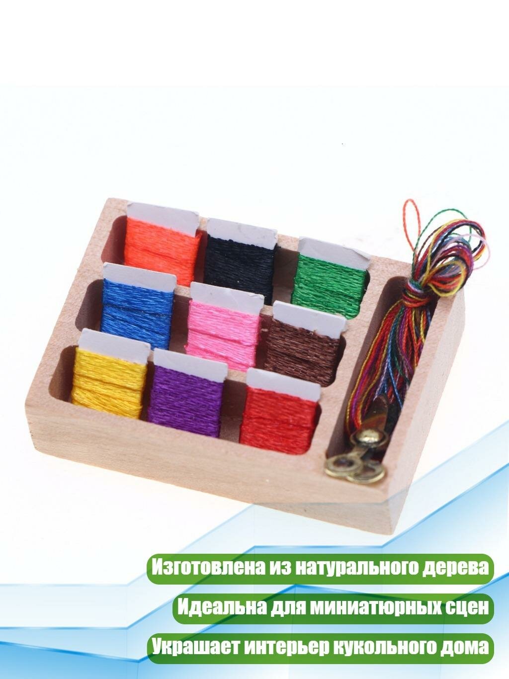 Миниатюрная коробка для хранения ниток
