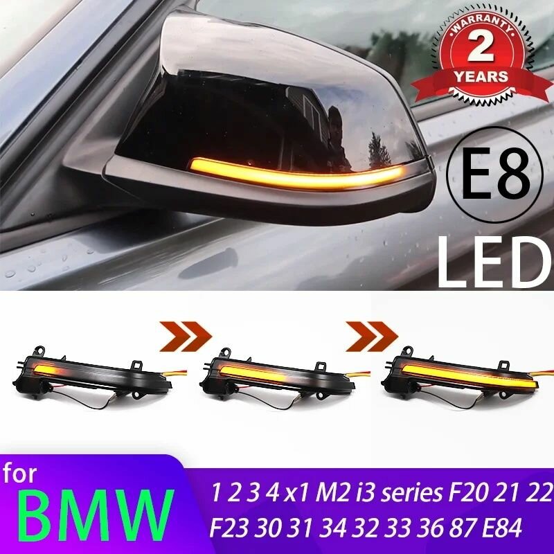 Для BMW 1 2 3 4 X1 M серии F20 F30 F34 F36 E84 F87 i3 Динамический черный светодиодный указатель поворота Последовательный фонарь зеркала заднего вида