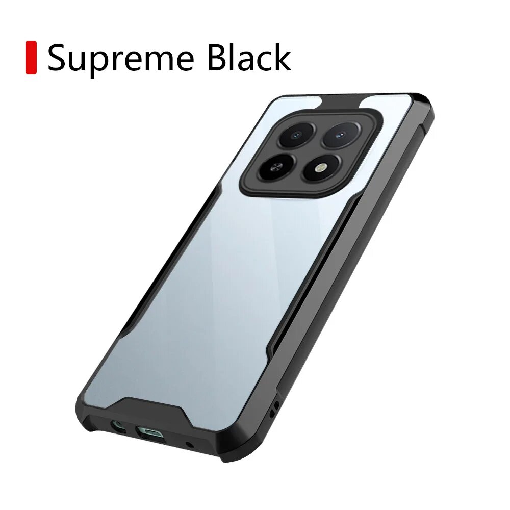 Прозрачный акриловый бампер для Xiaomi Redmi Note 15 Pro+ 2026 Note 15 4G 15 Pro 5G Note15Pro, черный бордер, бронированный чехол, мягкий чехол для телефона