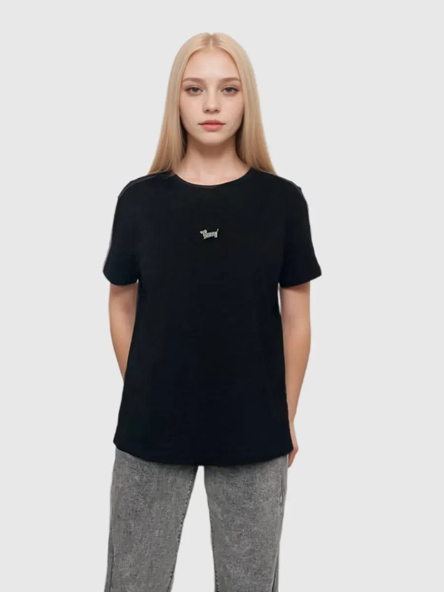 Футболка Футболка женская"Кэрри " в черном матовом цвете , размер one size