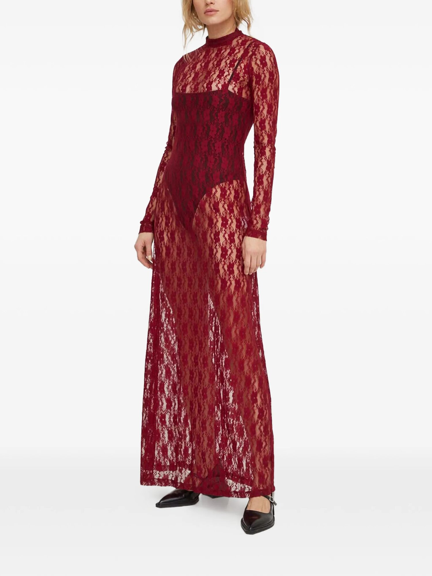 Платье Laced long-sleeved maxi dress