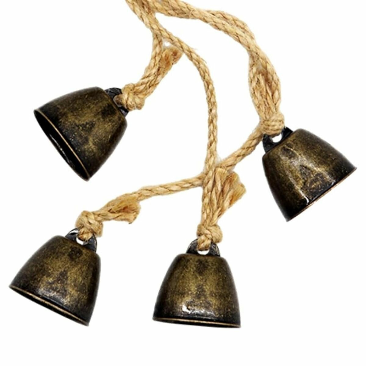 Винтажный латунный колокольчик ручной работы с шнурком, идеально подходит для двери.