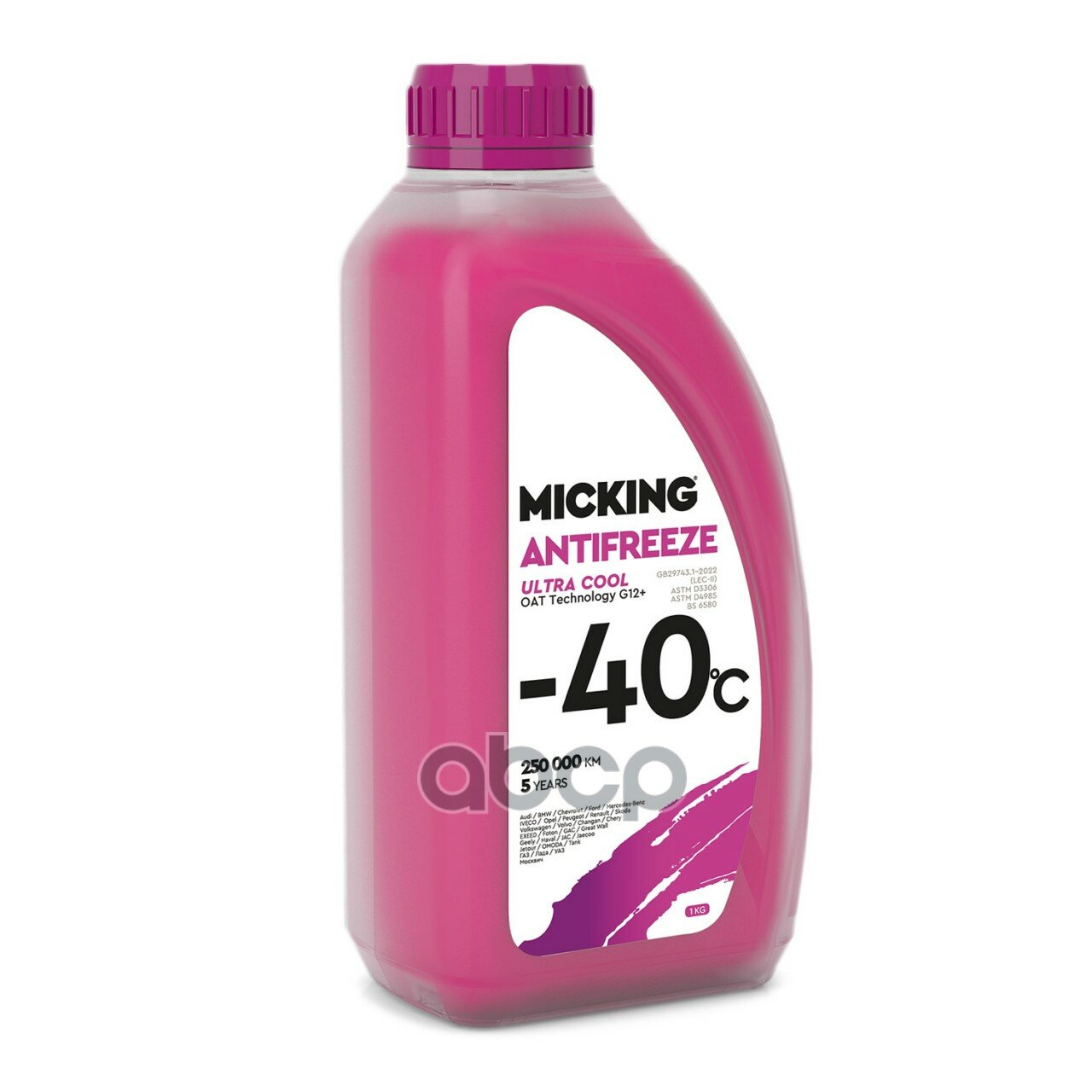 Антифриз MICKING ANTIFREEZE ULTRA COOL OAT Technology G12+ (розовый -40) 1кг MICKING арт. MA1014