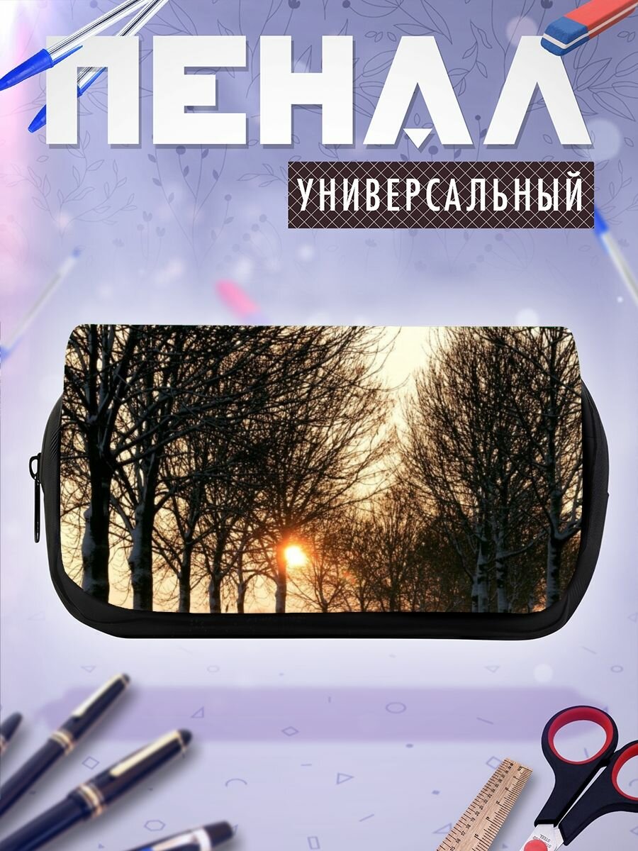 Школьный пенал зима снег
