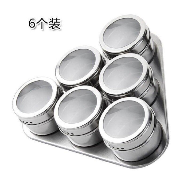 Банка для приправ, нержавеющая сталь, магнитная, 6 шт