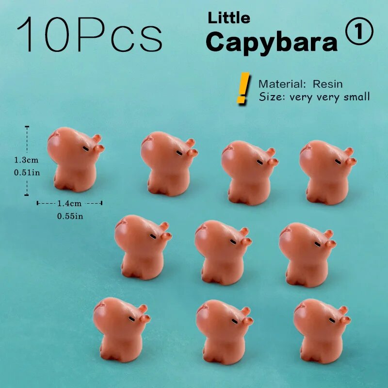 10шт фигурки капибары из смолы