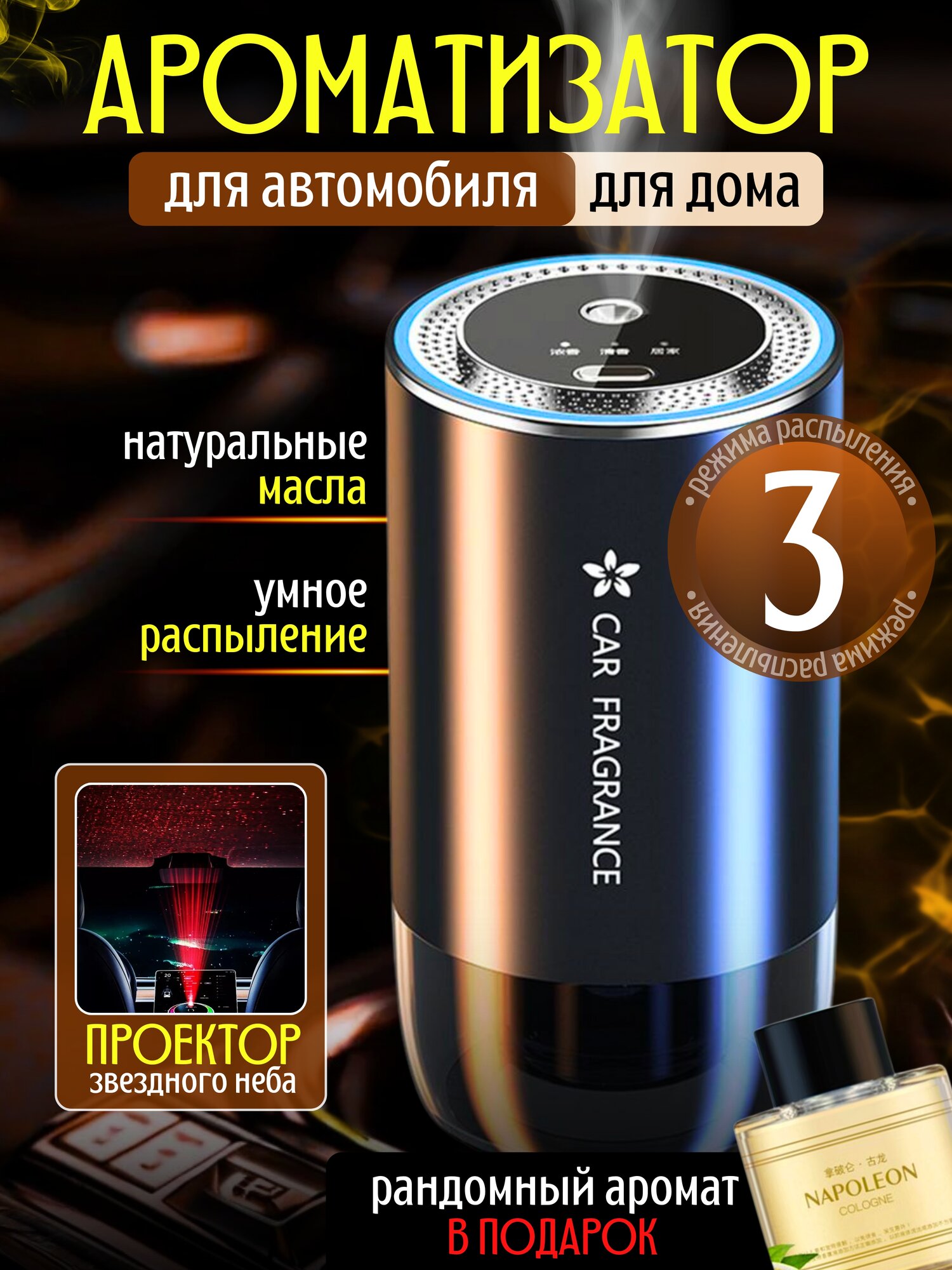Автоматический аромадиффузор Звёздное небо, инновационный освежитель для авто