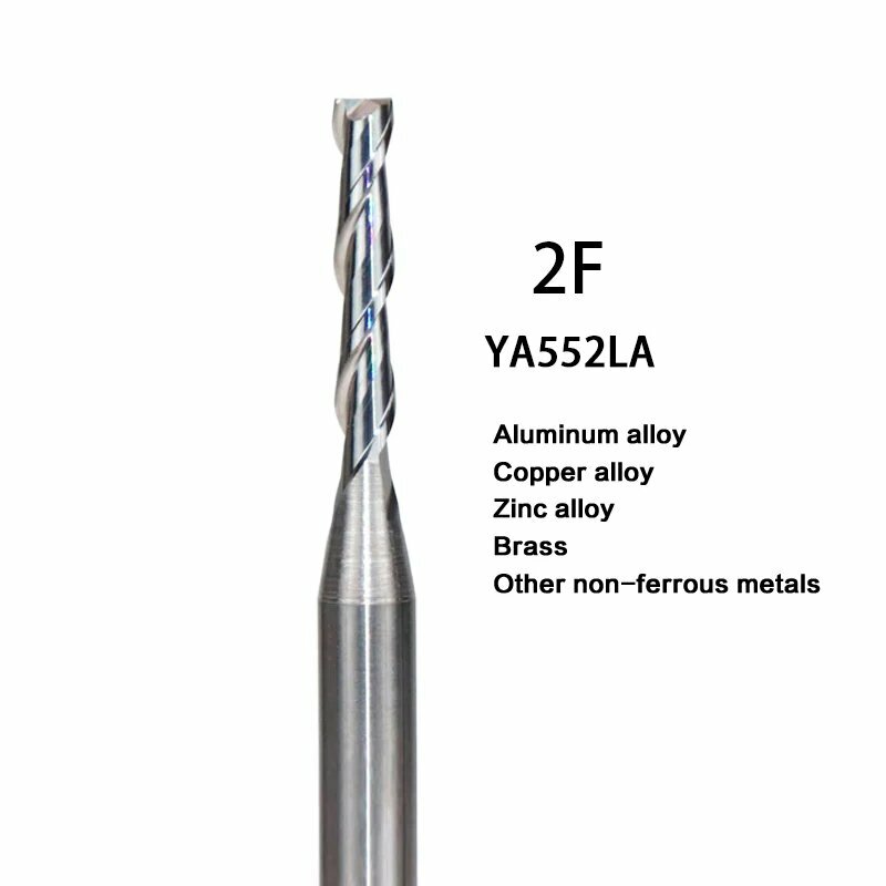 ZHENYI От 0,2 мм до 3 мм 2 канавки плоские концевые фрезы Спиральная фреза с ЧПУ Uncoated, D0.6-4mm