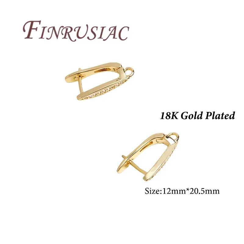 Фурнитура для сережек FINRUSIAC, 18K Gold Plated, 2 пары