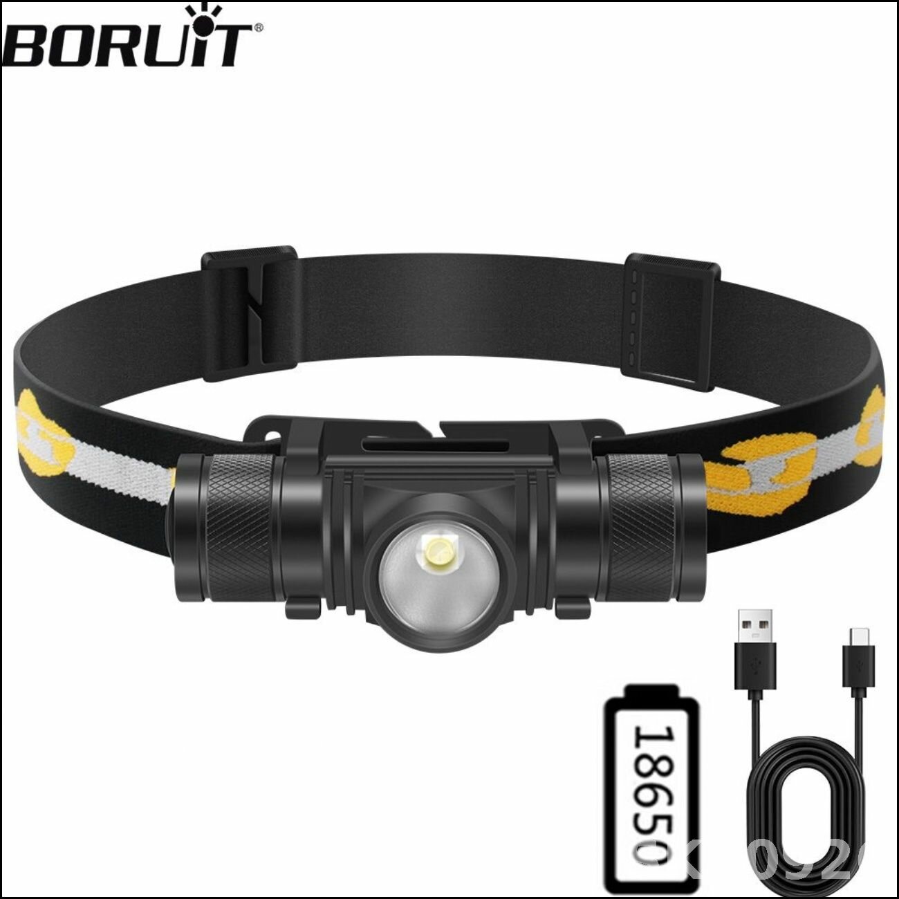 Светодиодная фара BORUIT D10 TYPE-C перезаряжаемая, подходит для рыбалки и кемпинга на открытом воздухе (белый свет)