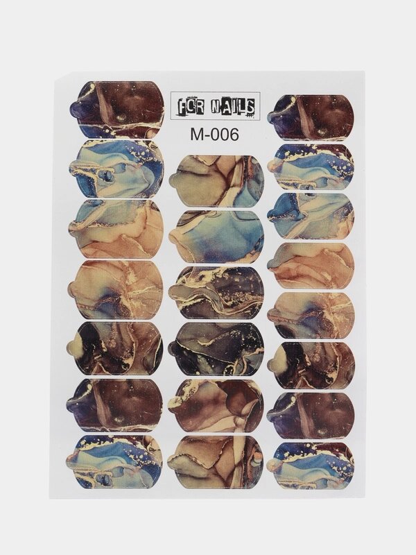 Наклейки плёнки для ногтей, для маникюра мрамор, М006