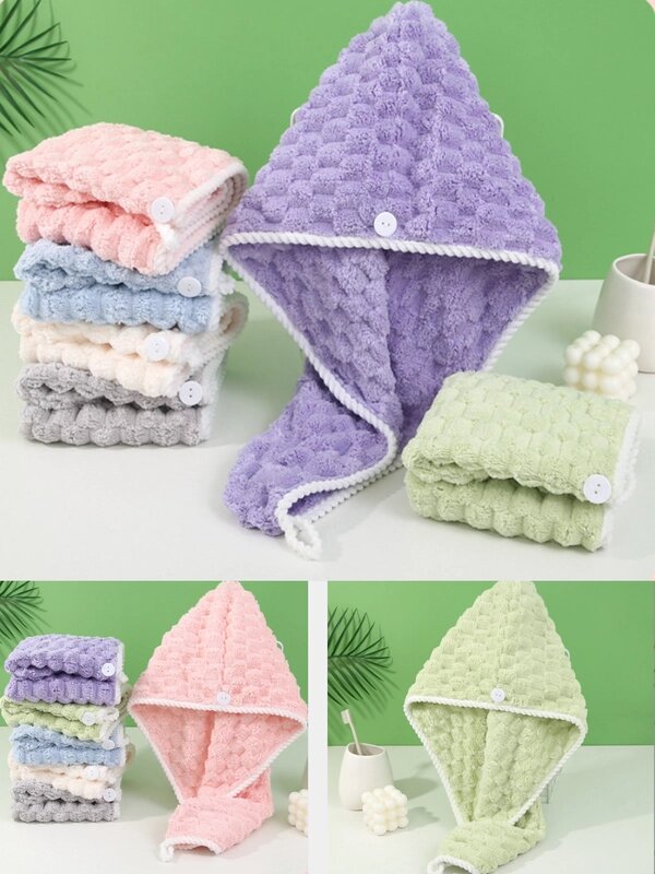 Шапочка тюрбан для сушки волос. Чалма-полотенце из микрофибры