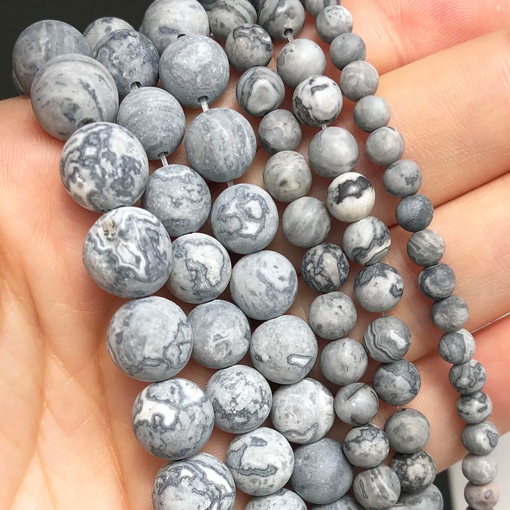 Бусины из камня xilitata лабрадорит, агат, бирюза, родонит 4 6 8 10 6mm (approx 61pcs), Map Jasper