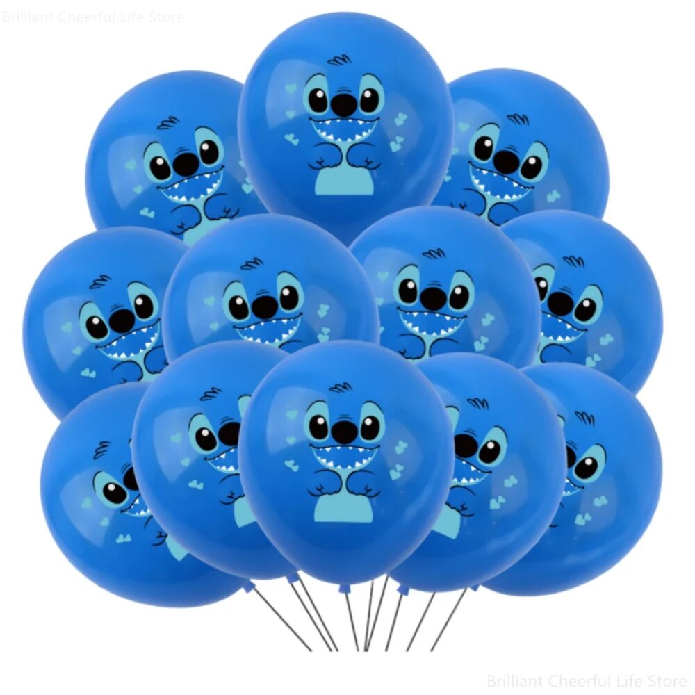 Набор латексных шаров Disney Лilo и Стич 12 дюймов Синий, B-1, 24PCS