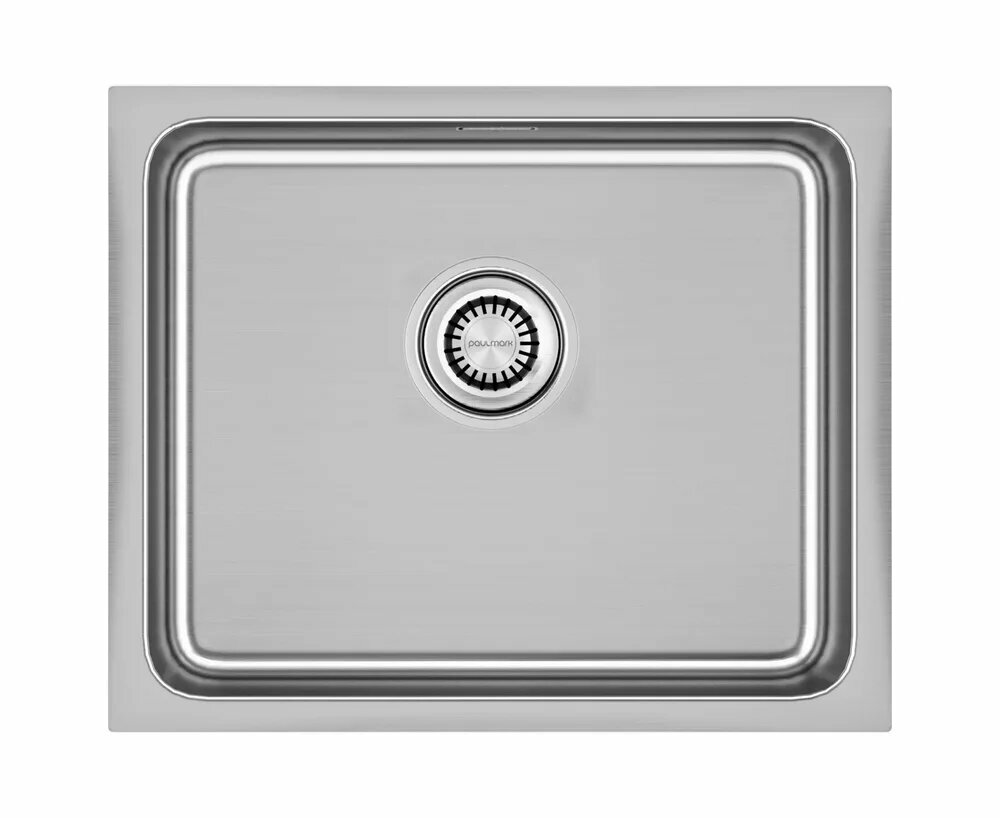 Мойка кухонная Paulmark Vista PM305444-BS металлическая, 54x44, прямоугольная, мойка для кухни, под столешницу, российская
