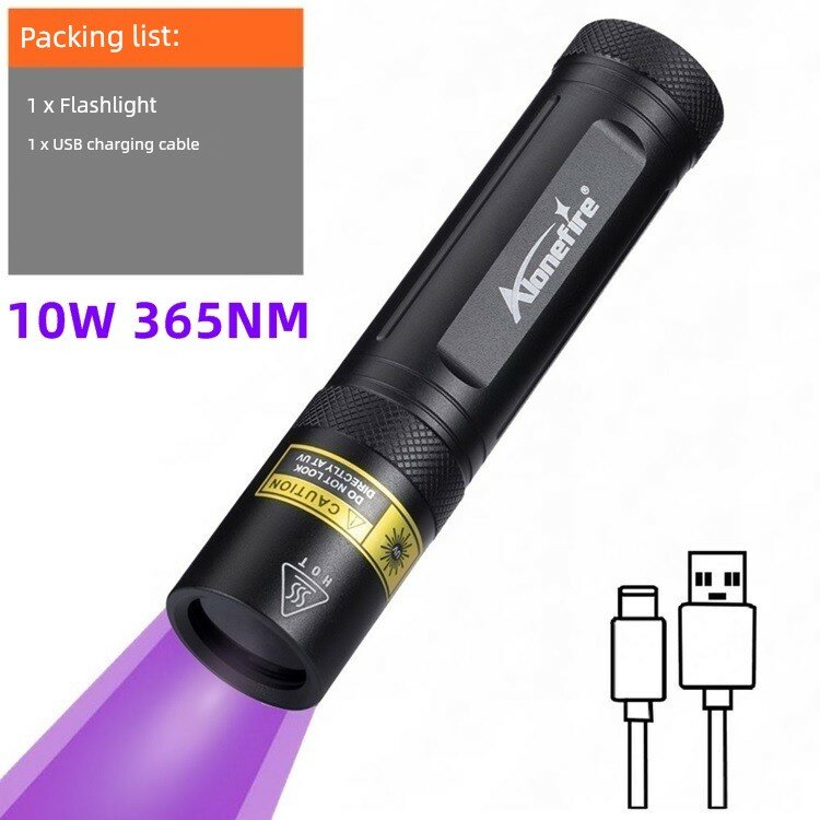 SV77 365нм УФ-фонарь с 10Вт мощностью и USB-кабелем для проверки банкнот, подлинности товаров и обнаружения