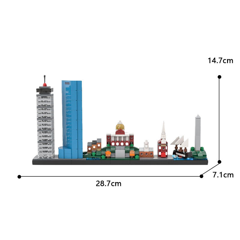 Набор строительных блоков MOC подходит для Lego Boston, здание горизонта города США, сувениры для путешествий по городу