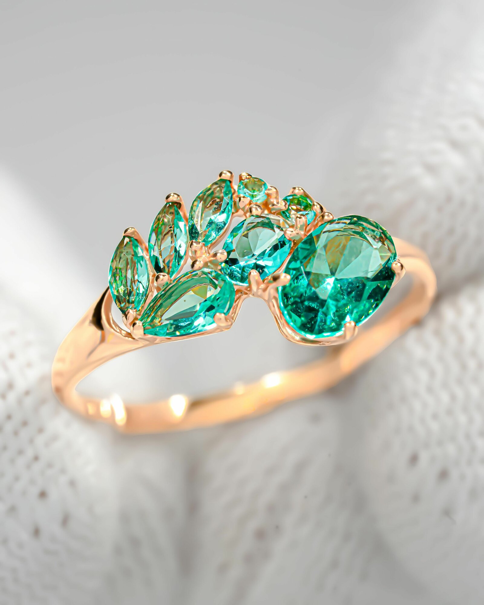 Кольцо тонкое, серебро, 925 проба, фианит, турмалин