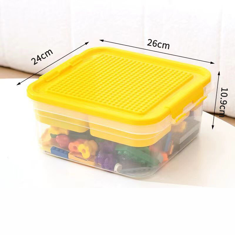 Коробка для хранения Lego с многослойными мелкими деталями, органайзер для детских сборочных частей, прозрачный органайзер для строительных блоков, защищенный от пыли